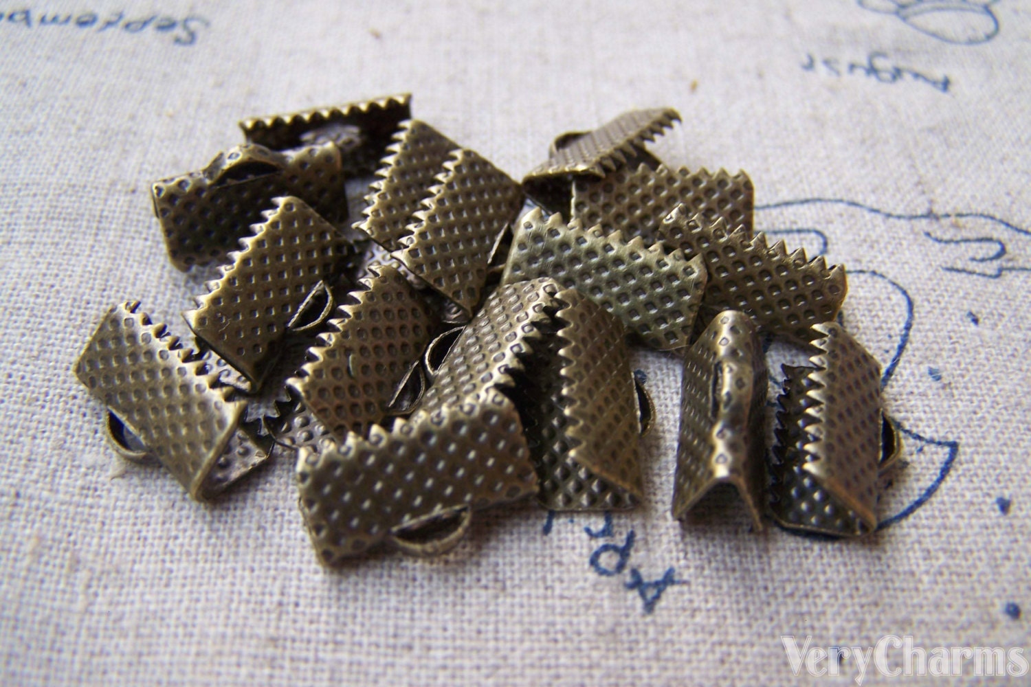 50 Pcs of Antique Bronze Brass Ribbon Ends Clamps Fasteners - Etsy