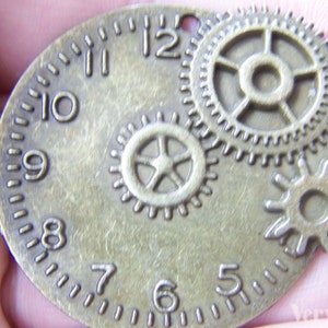 6 Pcs Antique Bronze Large Mechanical Clock Pendants 43x46mm A2891 - Etsy