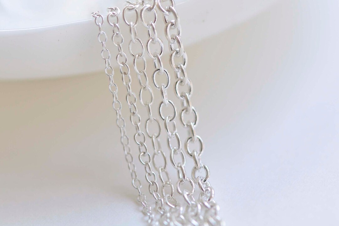 Polished 925 Sterling Silver Oval Chain Various Sizes - Etsy
