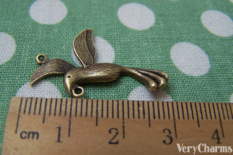 20 Pcs Antique Bronze Hummingbird Bird Connector Charms - Etsy