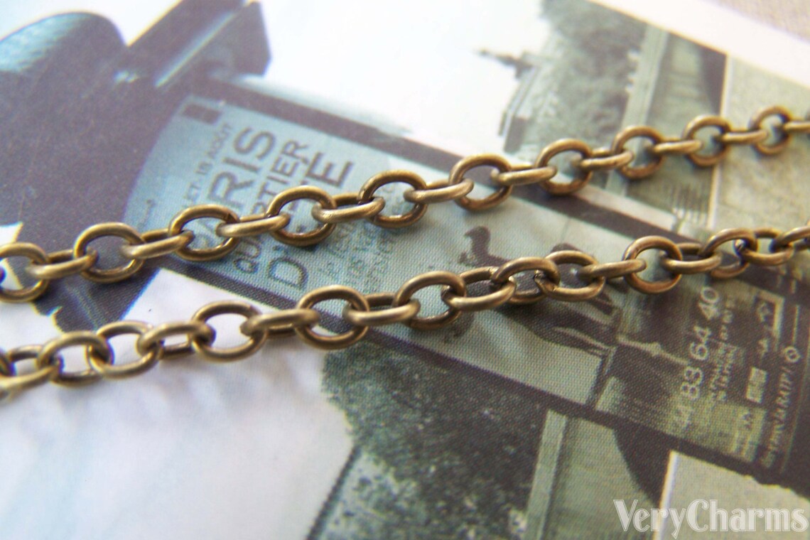 16ft 5m of Antique Bronze Steel Cable Chain Link 2.3mm A5282 - Etsy
