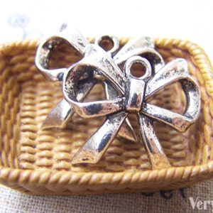 Silver Bow Tie Charms Bowite Knot 19x22mm Set of 20 Pcs A2900 - Etsy