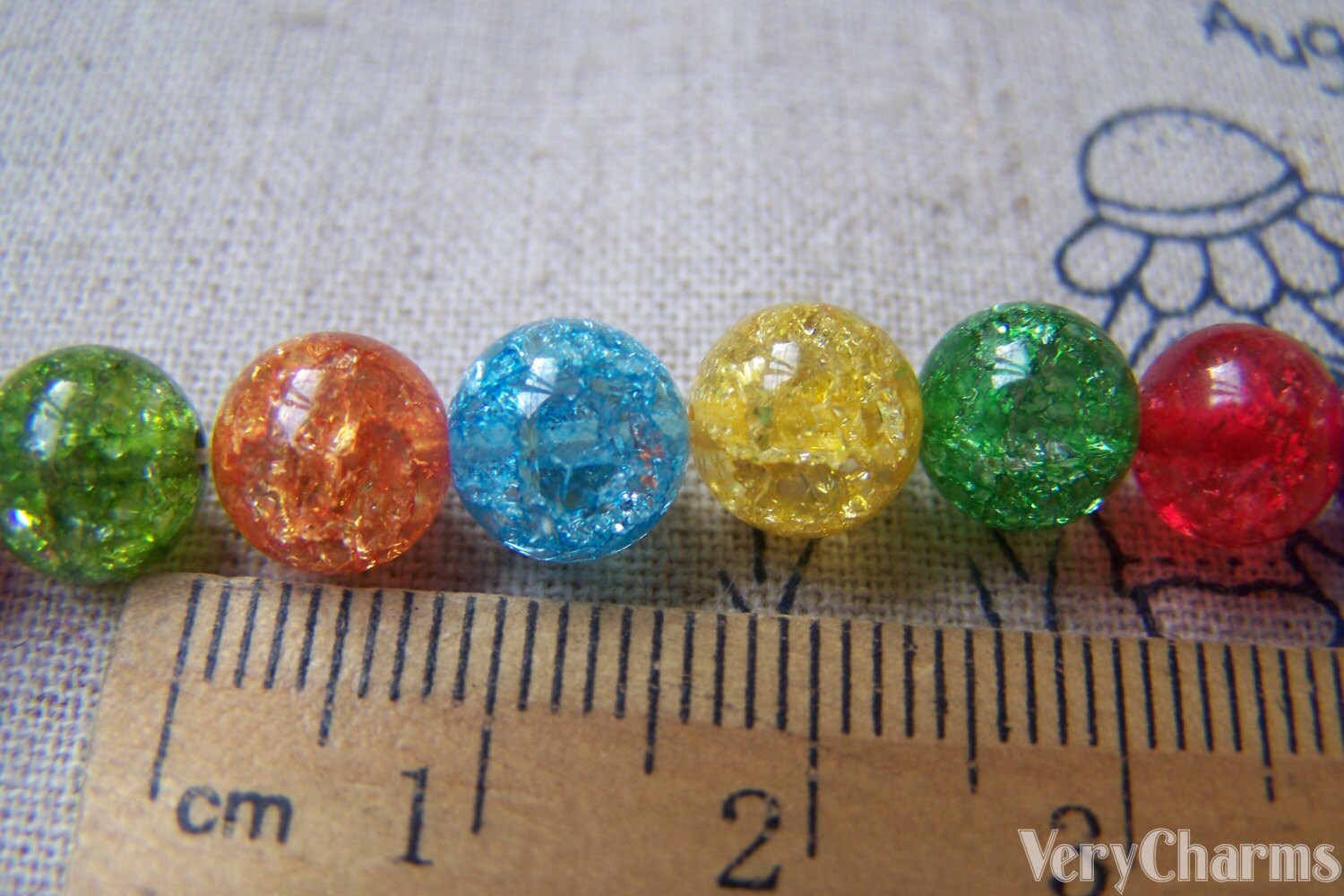 Crackle Glass Beads Shattered Glass Assorted Color 8mm One Strand (50 ...