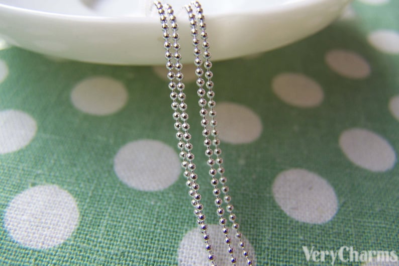 16ft (5m) Shiny Silver Tiny Bead Ball Necklace Chain 1mm A3060 - Etsy