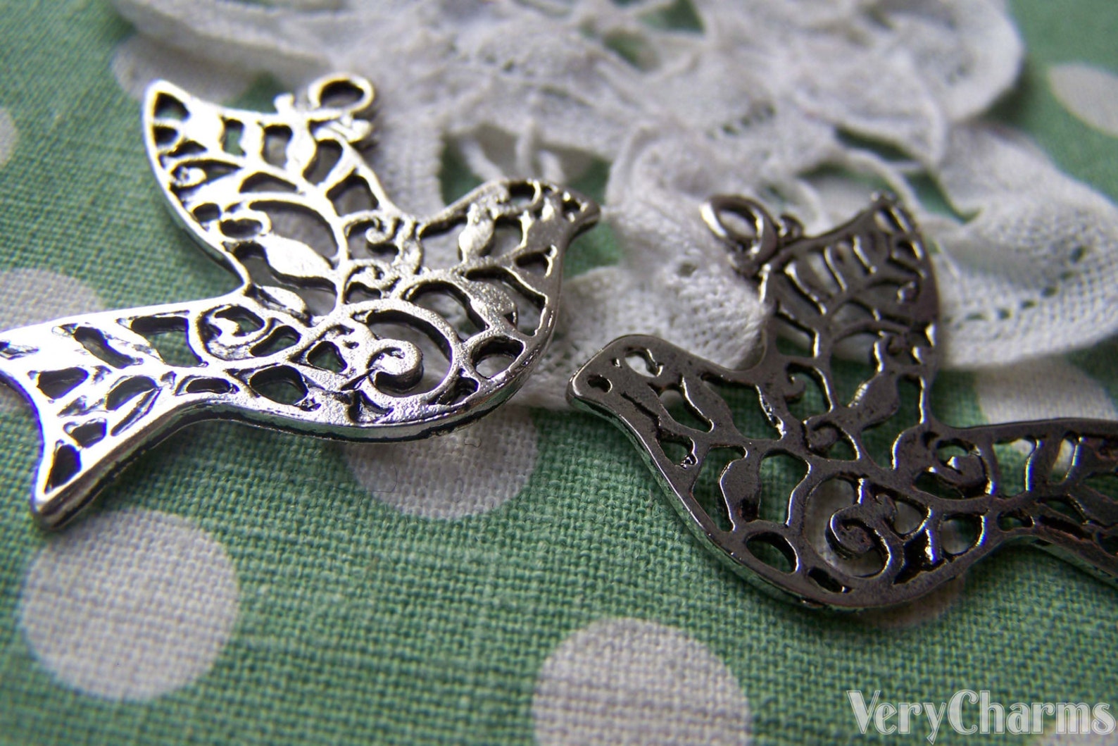 Filigree Branch Dove Antique Silver Swirl Peace Bird Pigeon - Etsy