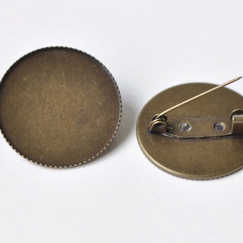 Antique Bronze Brooch Back Base Sawtooth Edge Bezel Setting - Etsy