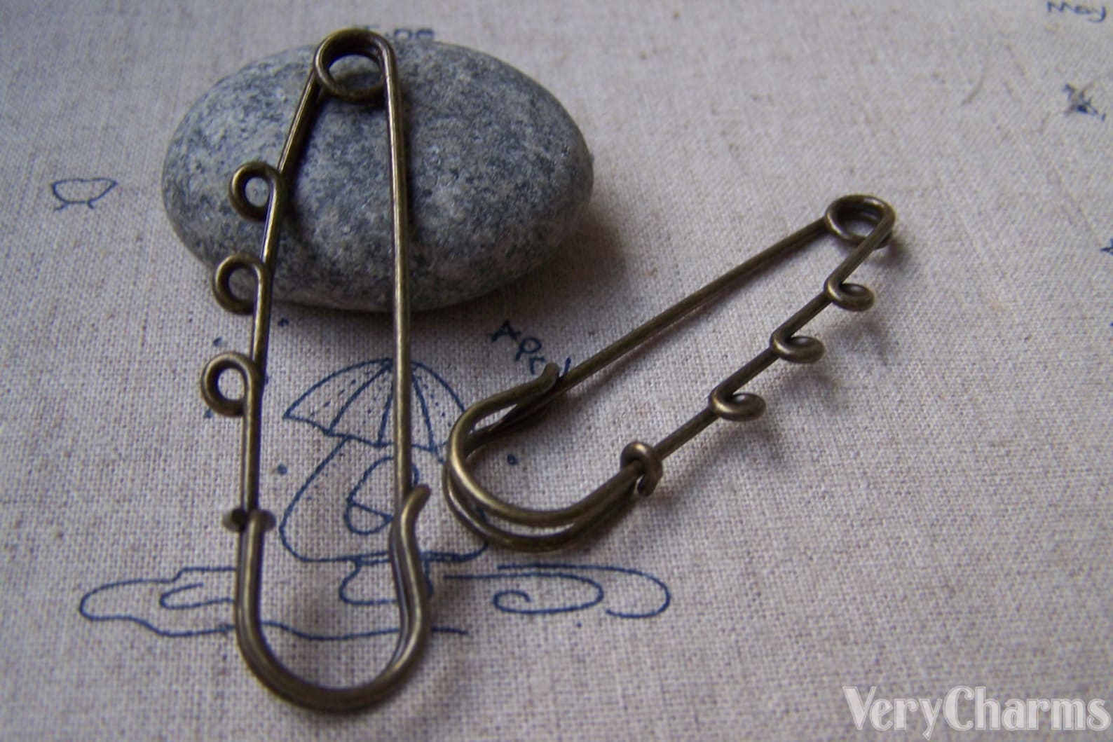 10 Pcs Antique Bronze Three Loops Kilt Pin Safety Pins Broachs - Etsy