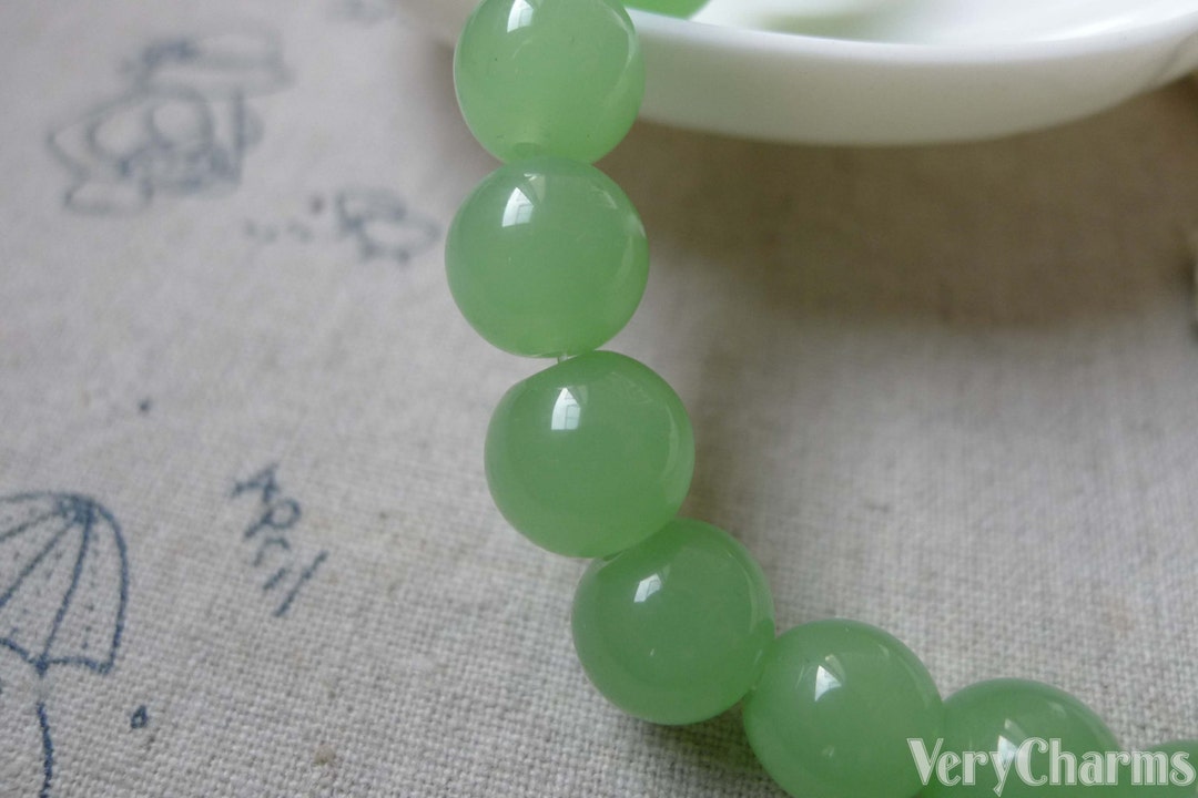 One Strand (30 Pcs) Crystal Glass Green Round Beads 10mm A6152 - Etsy