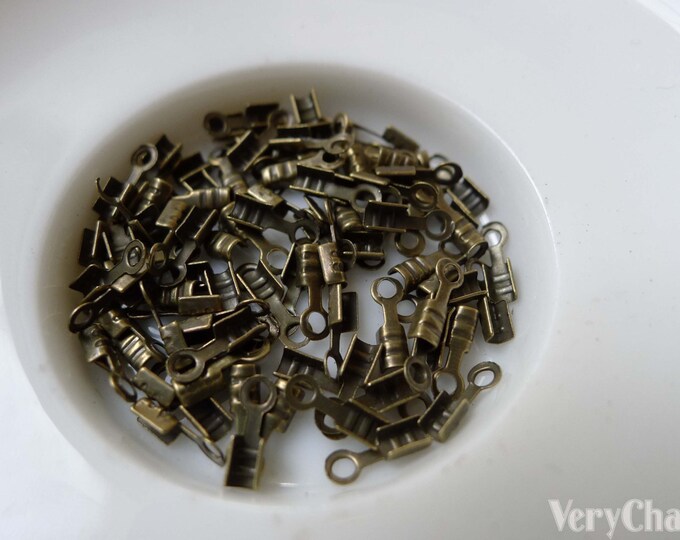 50 Pcs Gold Ribbon Ends Clamps Fasteners Clasps 25mm A5355 | Etsy