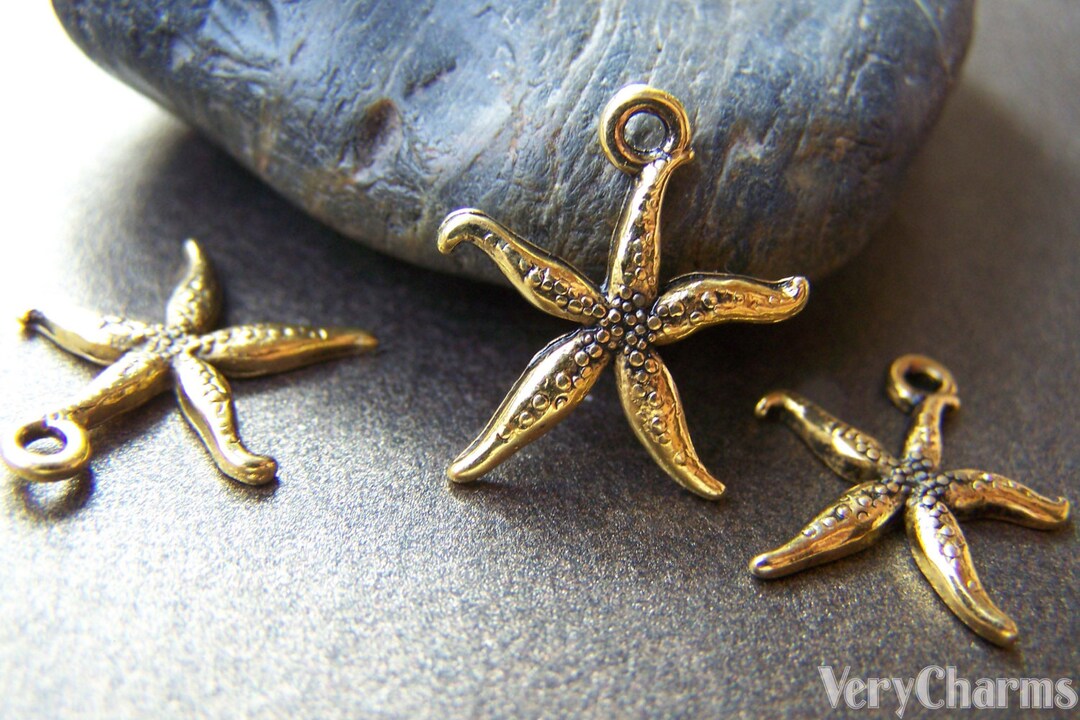 20 Pcs of Antique Gold Textured Starfish Charms 16x20mm A4481 - Etsy