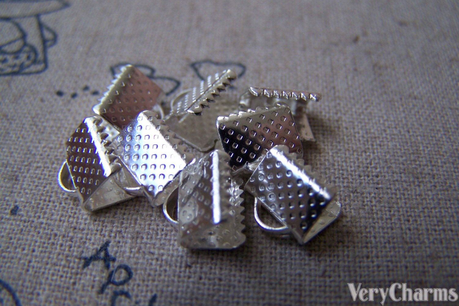 Silver Ribbon Ends Clamps Fasteners Clasps 10mm Set of 50 Pcs - Etsy