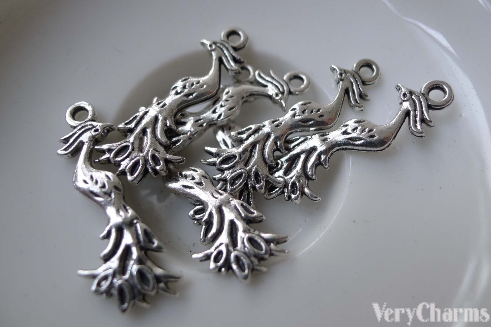 20 Pcs of Antique Silver Lovely Phoenix Bird Charms 12x31mm - Etsy