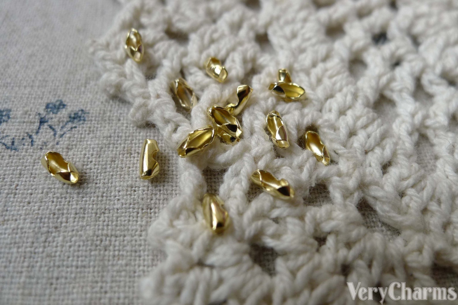 200 Pcs Gold Finished Brass Bead Chain Connector Clasps for - Etsy