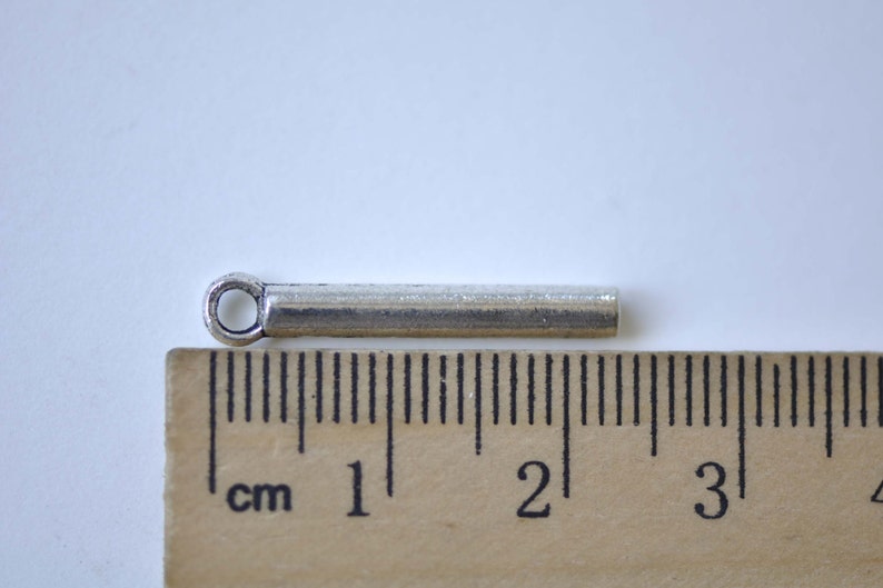 Antique Silver Plain Round Bar Charms Size 2x24mm Set of 20 - Etsy