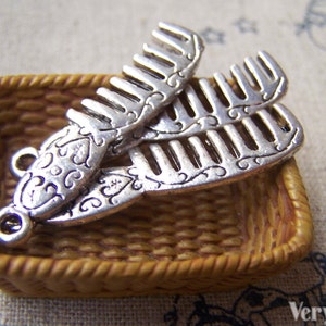 20 Pcs of Antique Silver Vintage Flower Comb Charms 8x36mm A893 - Etsy