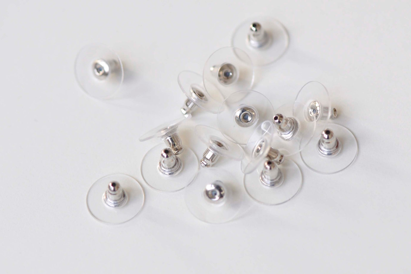 Brass Silicon Comfort Disc Earring Backs Stoppers Silver/gold/platinum ...