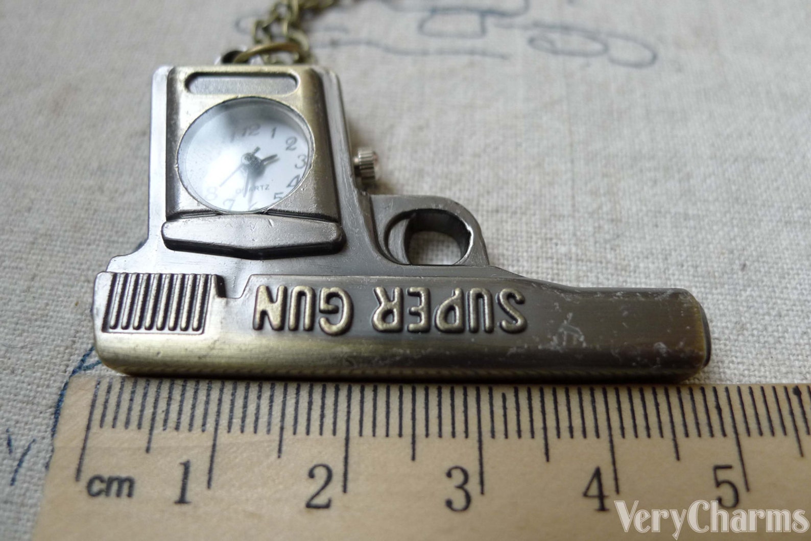 1 PC Antique Bronze Pistol Gun Pocket Watch 48mm A6276 - Etsy