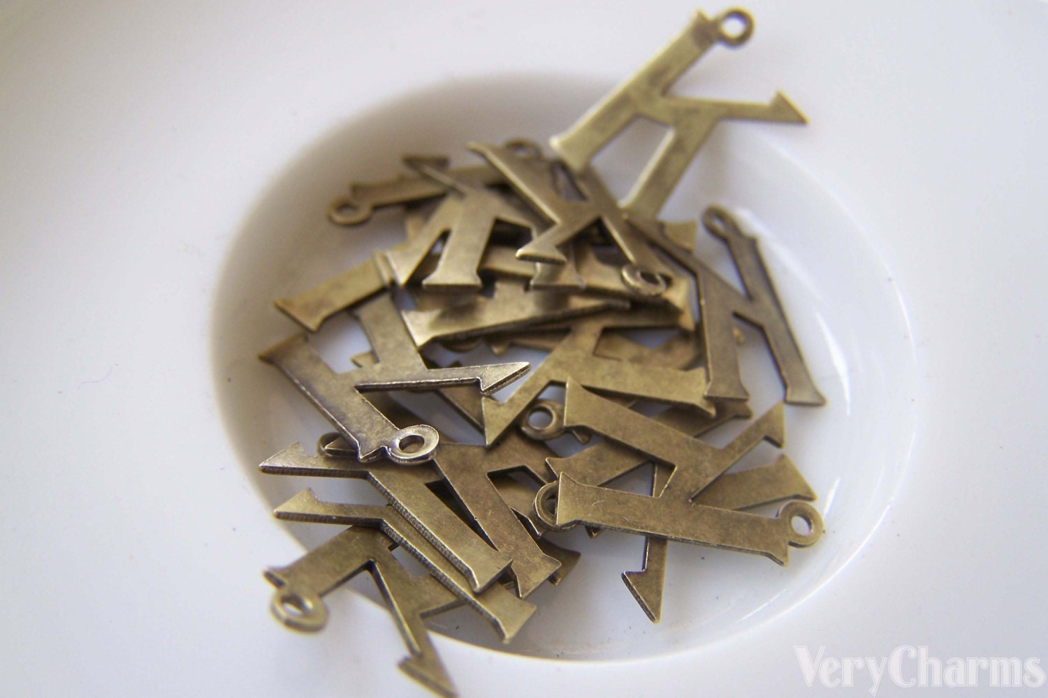 10 Pcs of Antique Bronze Brass Alphabet Letter K Charms - Etsy