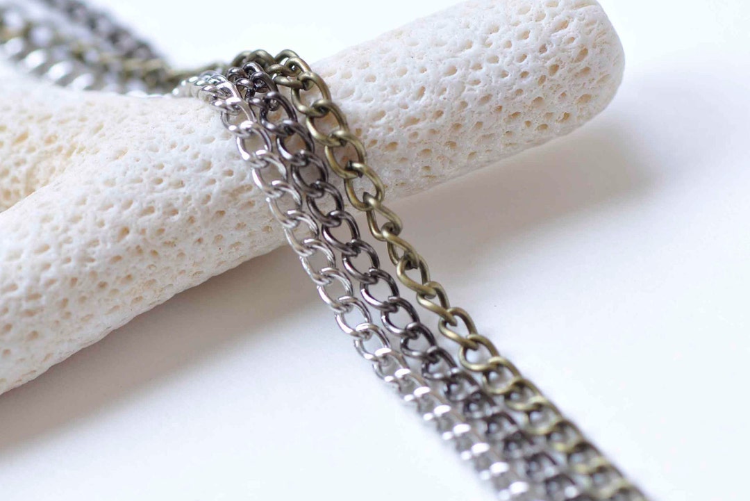 One Strand 31 Inch (80cm) Antique Bronze Steel Curb Chain Necklace - Etsy