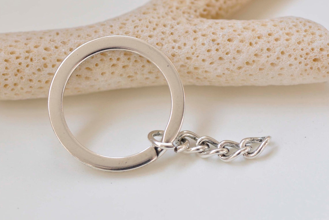 10 Pcs Simple Keychain Fob Key Ring With Short Extension Chain - Etsy