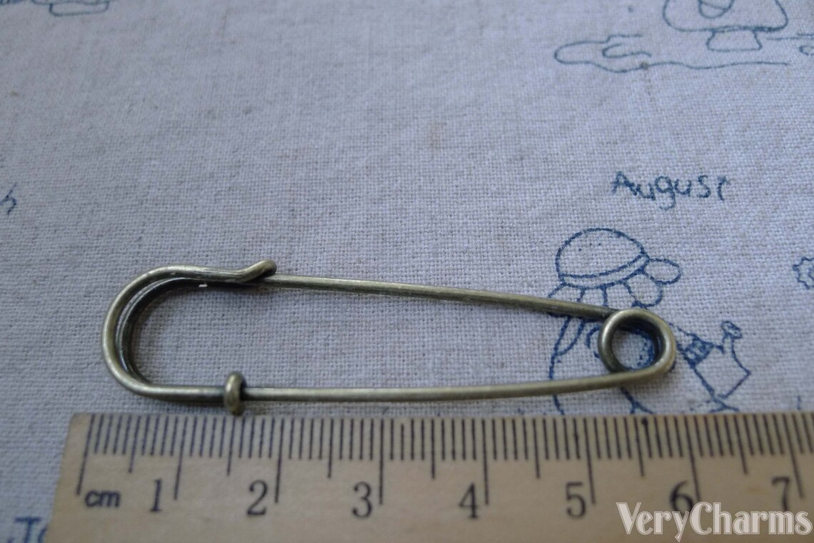 10 Pcs Antique Bronze Kilt Pin Safety Pins Brooch 10x60mm - Etsy
