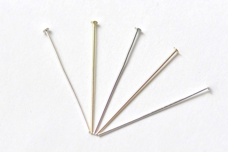 10 Pcs 925 Sterling Silver Flat Head Pins Jewelry Making - Etsy