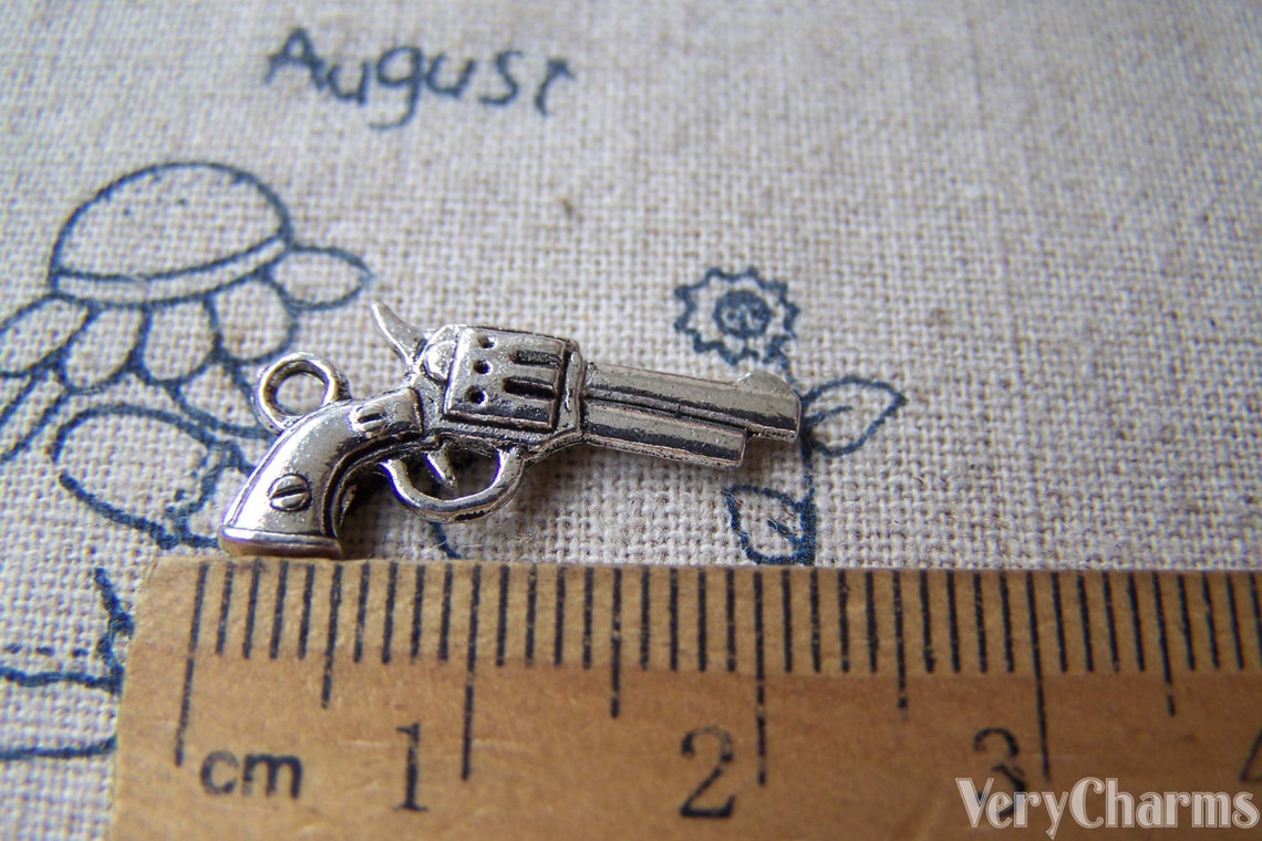 10 Pcs of Tibetan Silver Antique Silver Revolver Handgun - Etsy