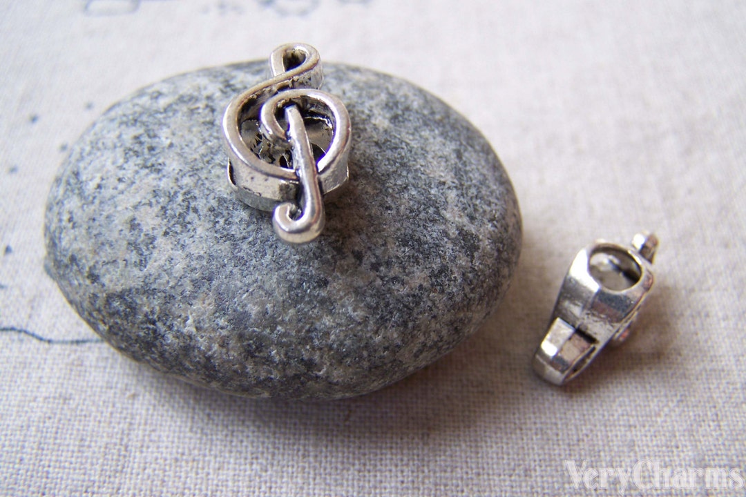 10 Pcs of Antique Silver Treble Clef Music Note Beads 6x18mm A5622 - Etsy