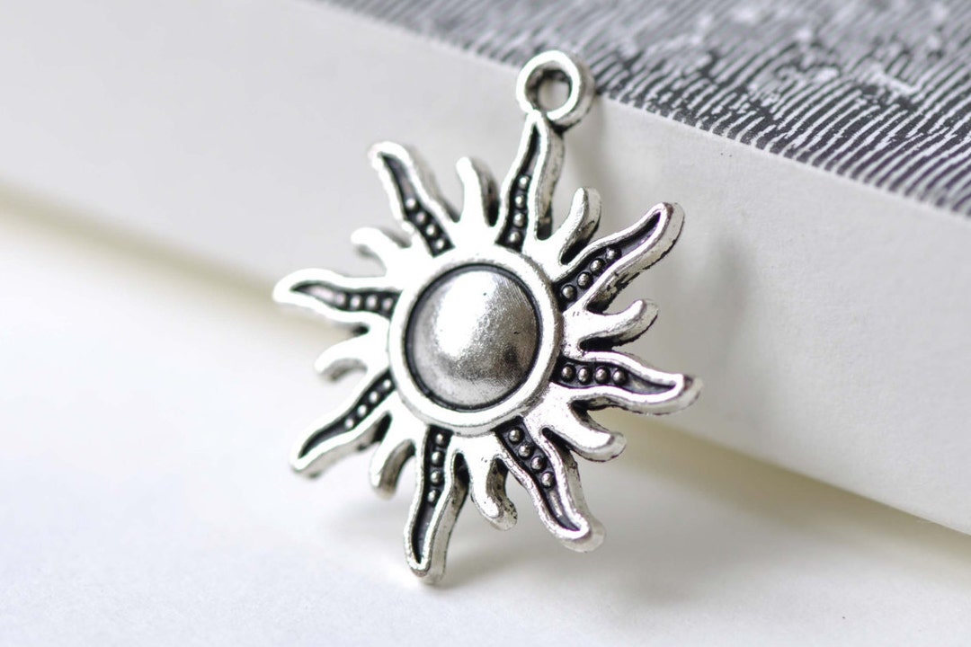 Antique Silver Sun Flame Fire Charms 25x28mm Set of 20 A8031 - Etsy