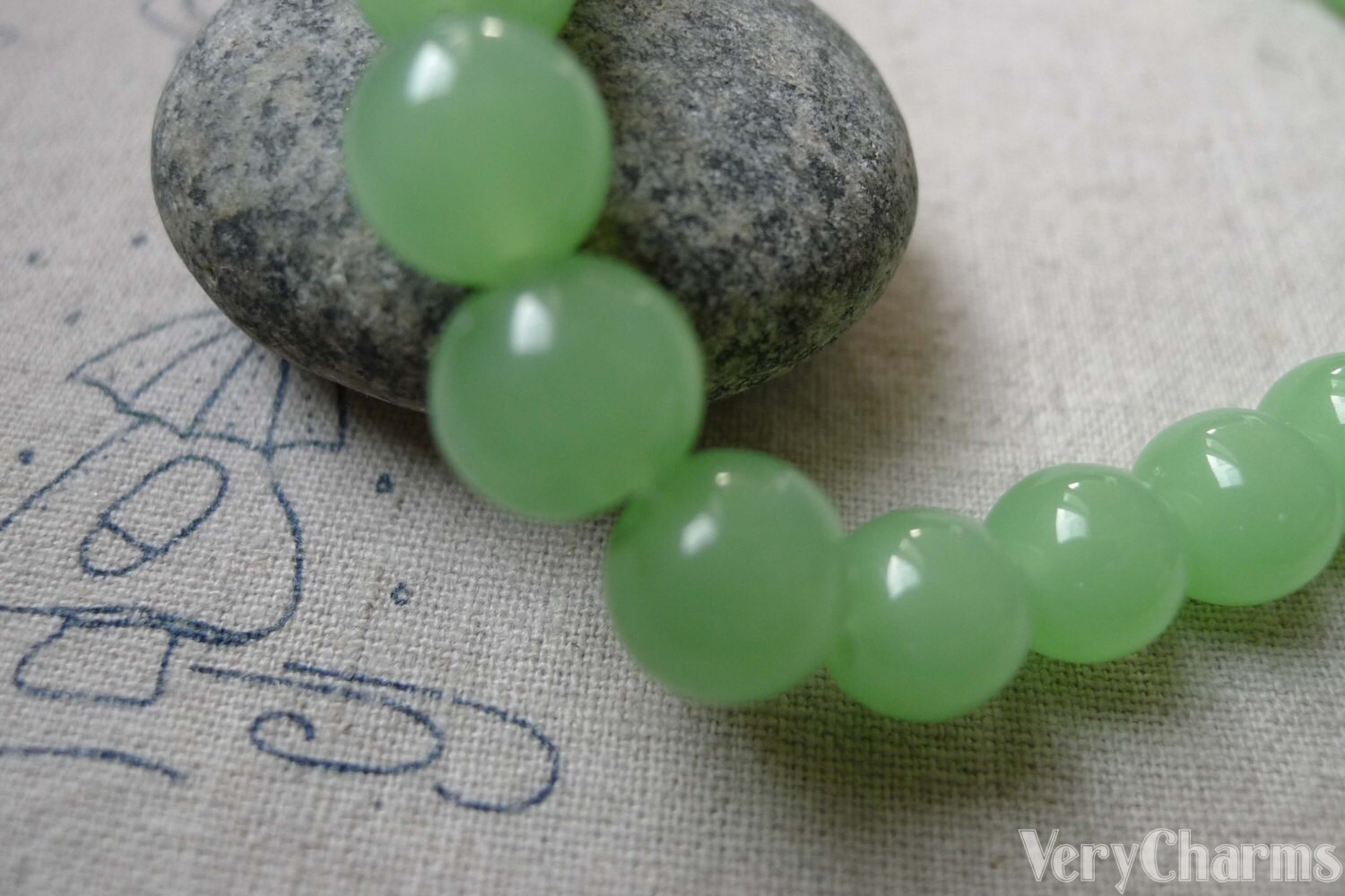 One Strand (30 Pcs) Crystal Glass Green Round Beads 10mm A6152 - Etsy