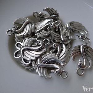 Antique Silver Swan Charms 12x17mm Double Sided Set of 30 A7571 - Etsy