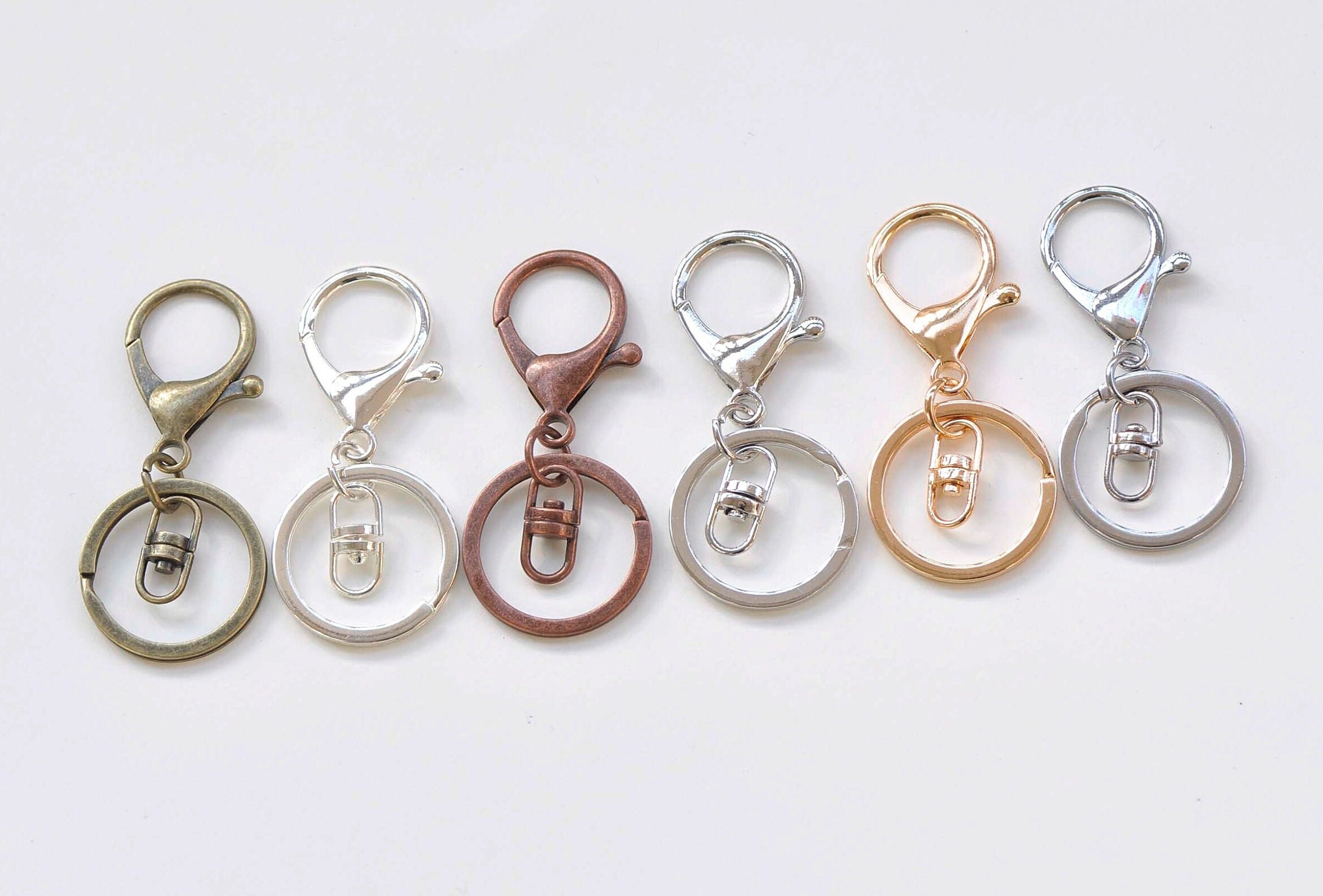 Large Keychain Key Ring With Lobster Swivel Clasps for Adding Lanyards ...