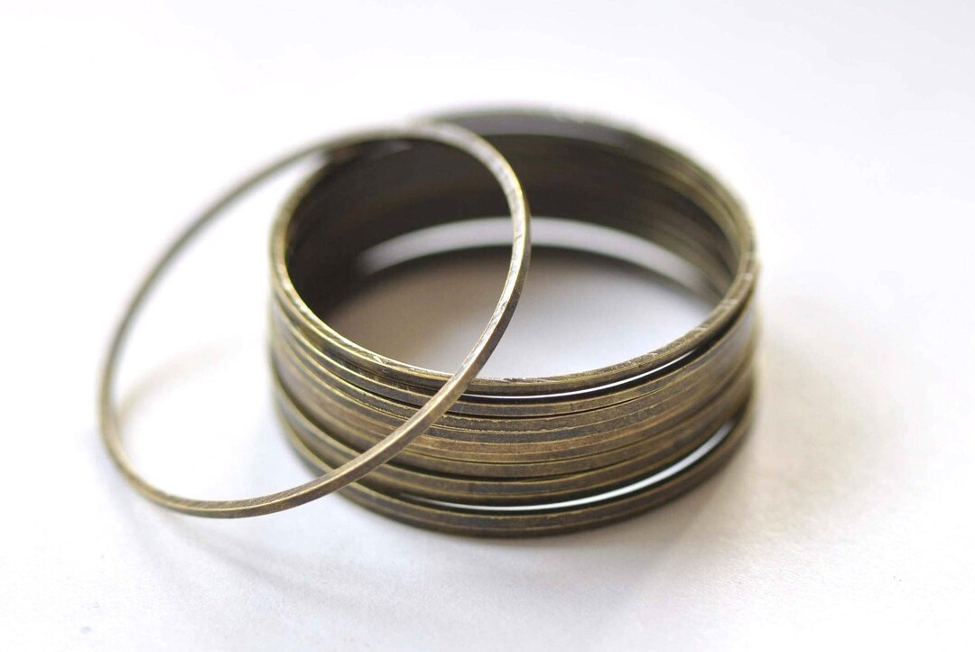 Large Brass Seamless Rings Antique Bronze Finish 25mm Set of 20 A8863 ...