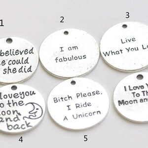 10 Pcs Antique Silver Round Fabulous Love Quote Charms Pendants 24mm - Etsy