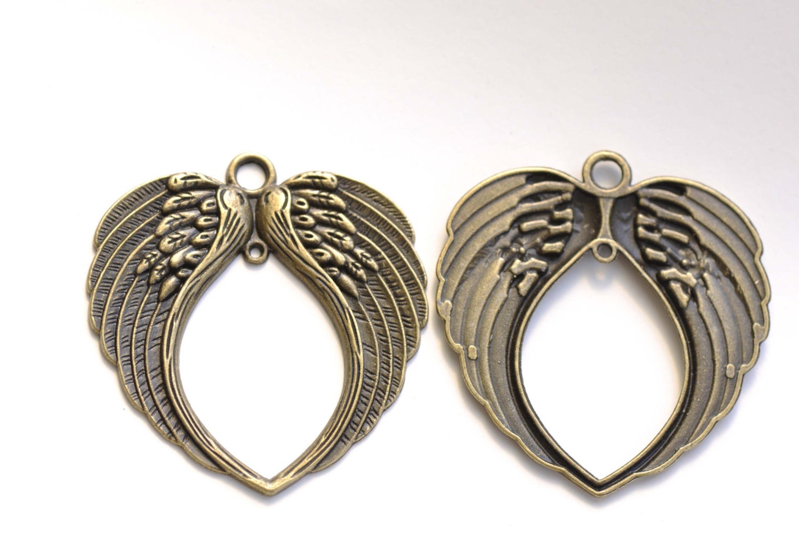 Large Angel Wings Connectors Antique Bronze Pendants 68x73mm - Etsy