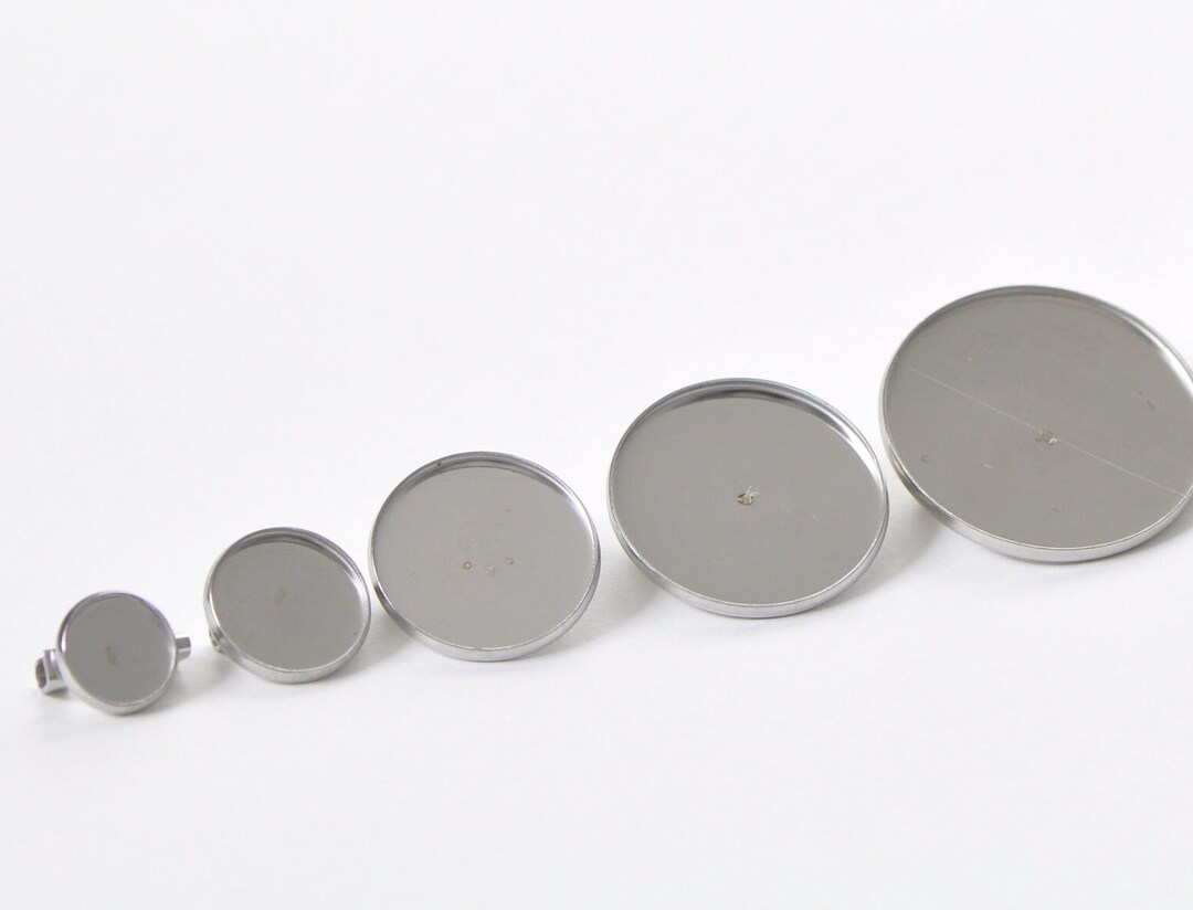 10 Pcs Stainless Steel Base Bezel Brooch Back Match 6mm/8mm/10mm/12mm ...