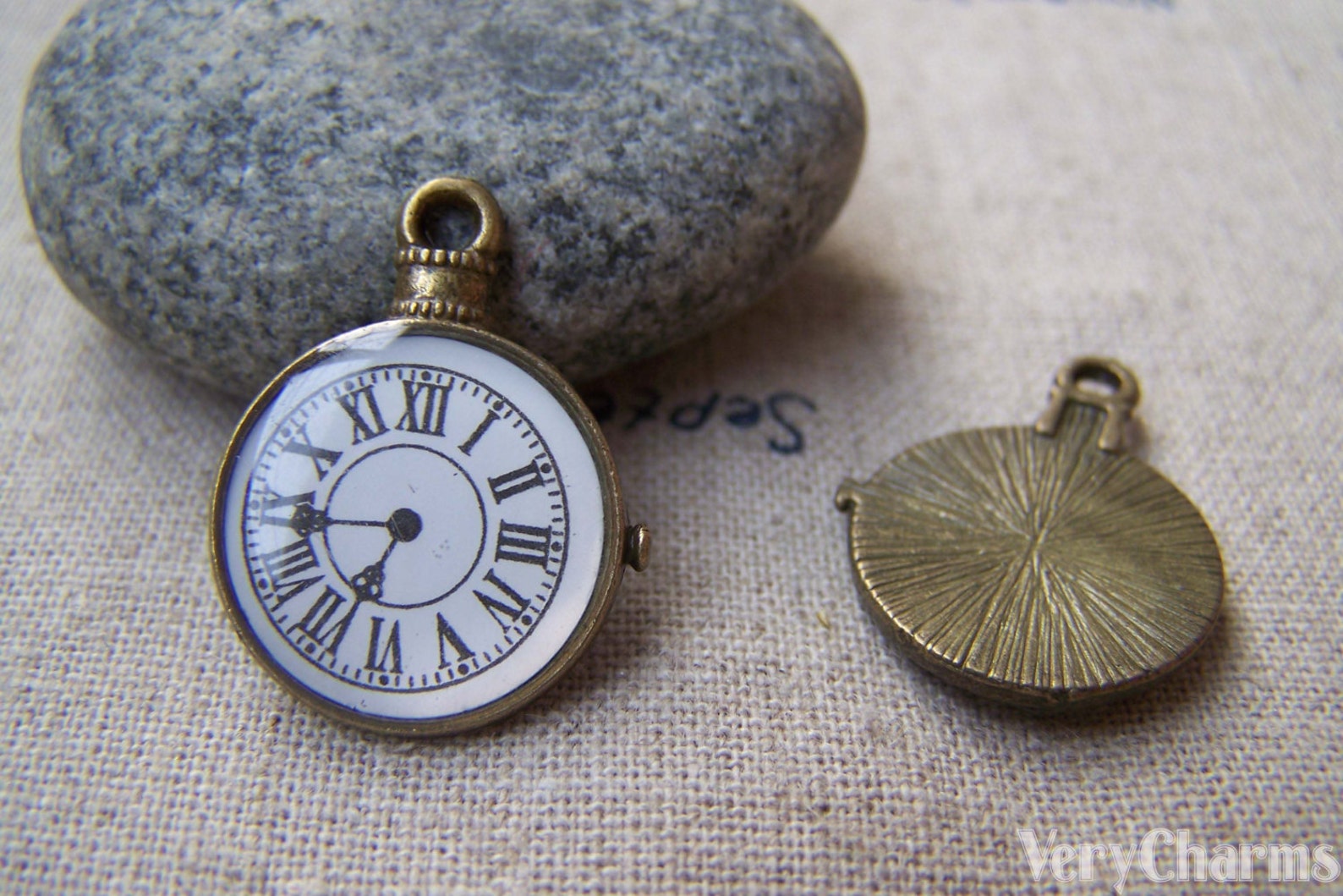 6 Pcs of Antique Bronze Enamel Clock Charms Small Size 18x23mm | Etsy