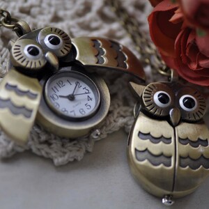 Owl Watch Antique Bronze Wavy Engraved Night Owl Watch 25x40mm Set of 1 ...