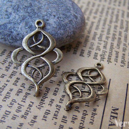 Antique Bronze/silver Fancy Connector Charms 13x19mm Set of 20 - Etsy