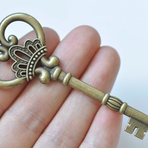 Crown Key Pendants Charms 32x83mm Set of 5 Antique Bronze/silver/gold ...