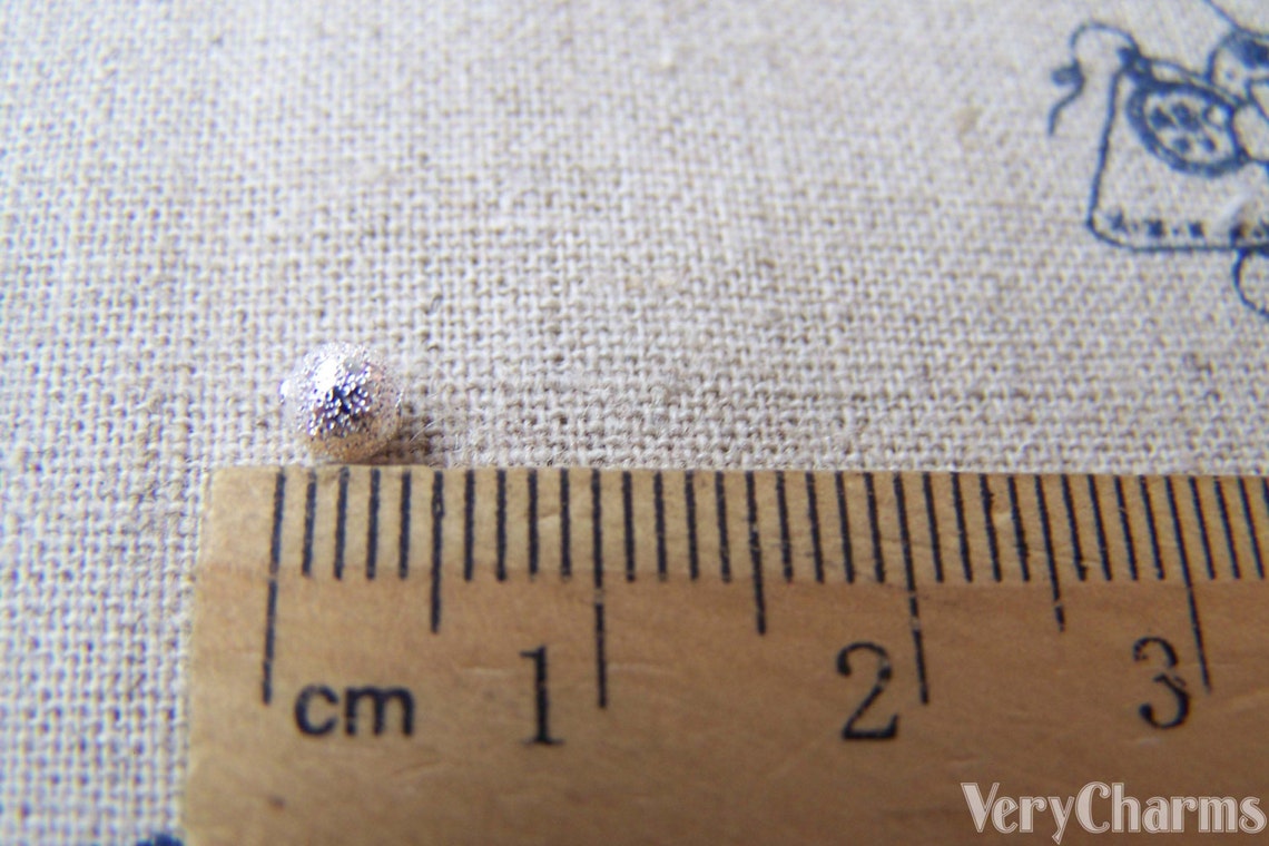 Star Dust Beads Silver Plated Metal Textured Sand Beads 4mm Set of 50 ...