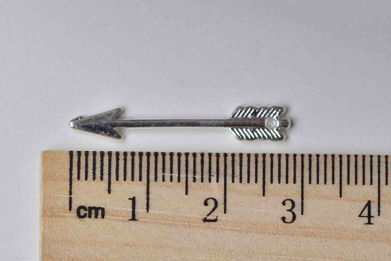 50 Pcs of Shiny Silver Arrow Charms 6x30mm A8915 - Etsy