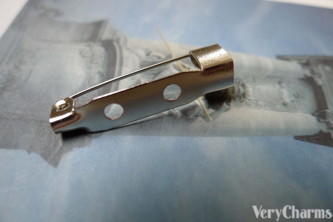 50 Pcs of Silvery Gray White Gold Tone Brooch Back Bar Pins - Etsy