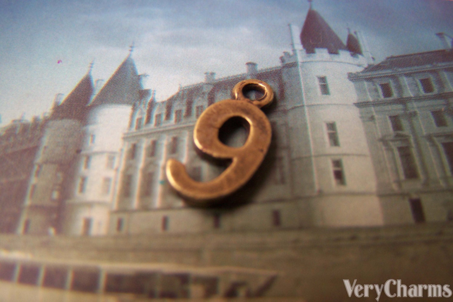 Number 9 Arabic Figure Nine Charms Antique Bronze Pendants Set - Etsy