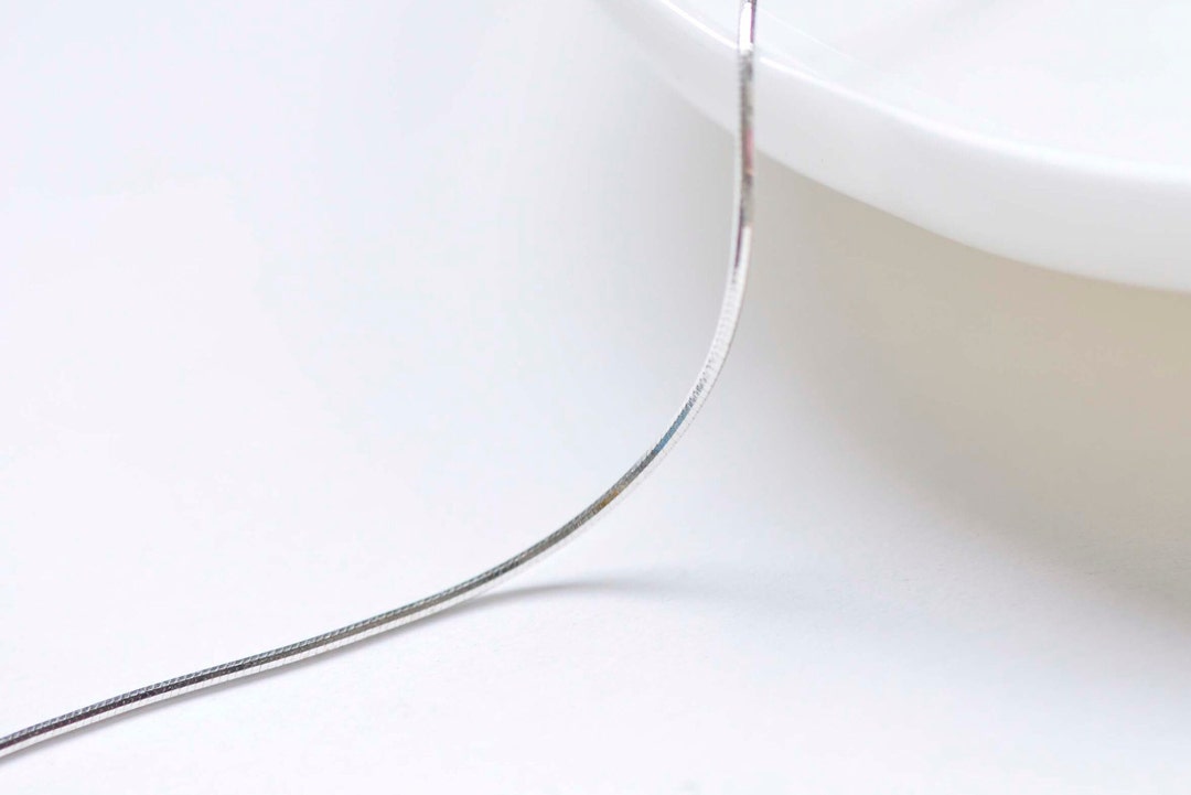 Polished 925 Sterling Silver Cobra Chain Link Size 0.8mm - Etsy