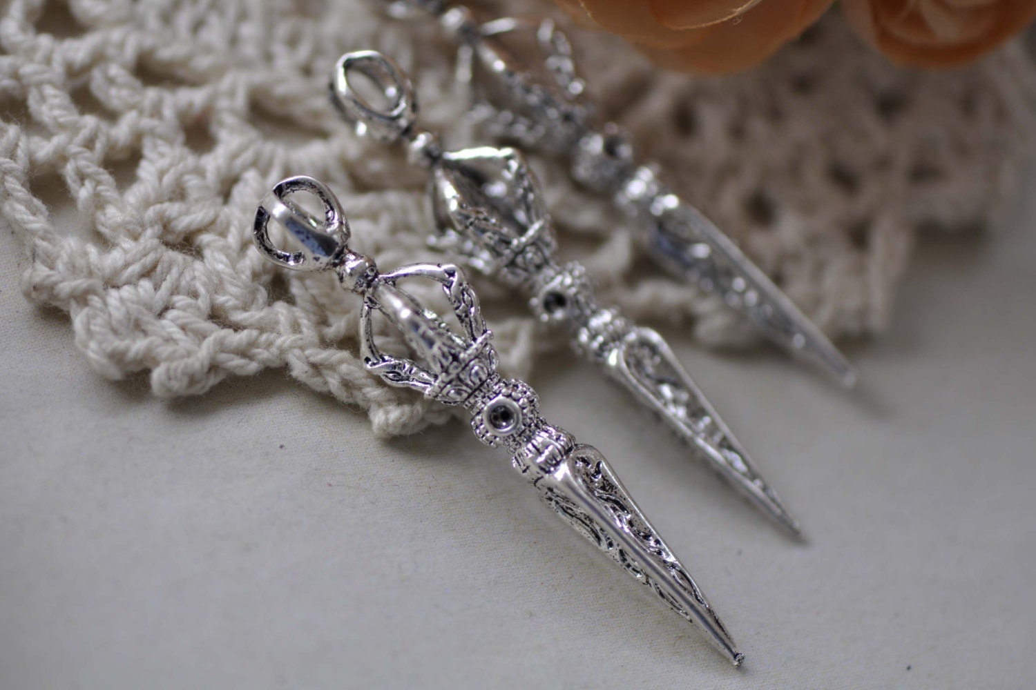 10 Pcs of Antique Silver Vajra Dorje Cross Buddhism Charms - Etsy