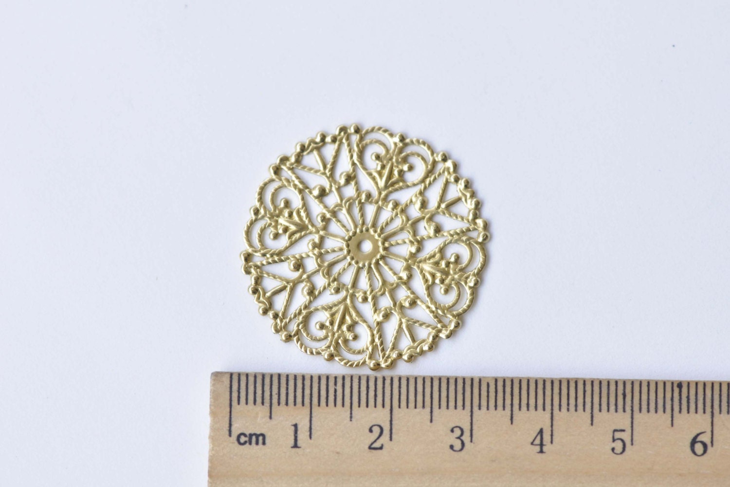 Raw Brass Filigree Snowflake Flower Stamping Floral | Etsy