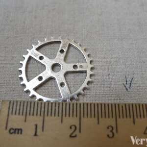 10 Pcs Antique Silver Mechanical Watch Movement Gear Wheel Charms 25mm ...