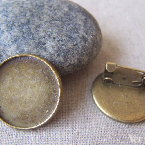 Antique Bronze Brooch Back Base Sawtooth Edge Bezel Setting - Etsy