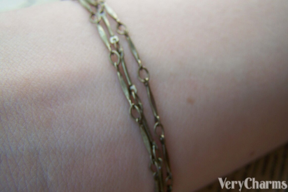6.6 Ft (2m) Fancy Bar Chain Antique Bronze Brass Diamond Link A2017 - Etsy